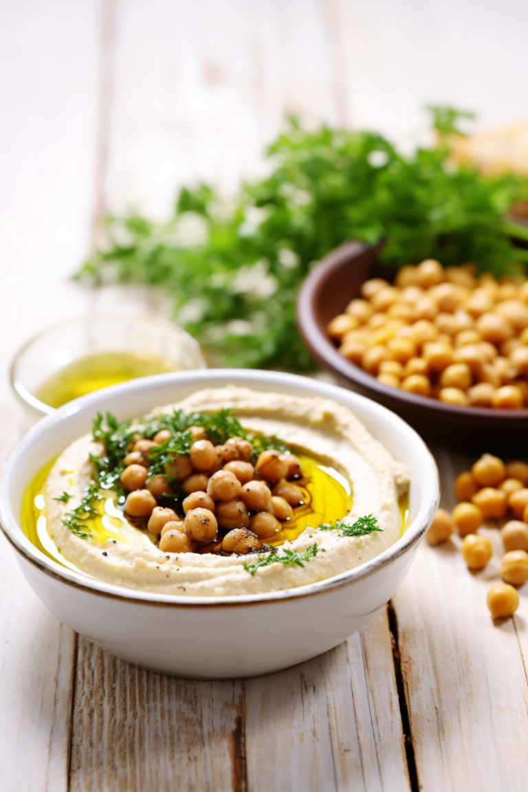 Israeli Hummus with Spiced Chickpeas and Olive Oil - Cooking Mediterranean