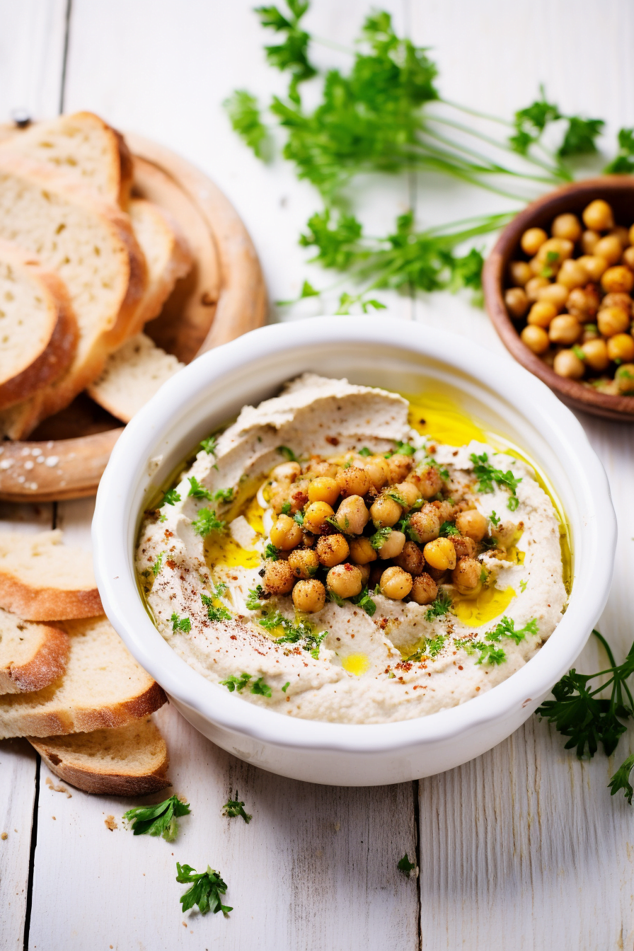 Israeli Hummus with Spiced Chickpeas and Olive Oil - Cooking Mediterranean