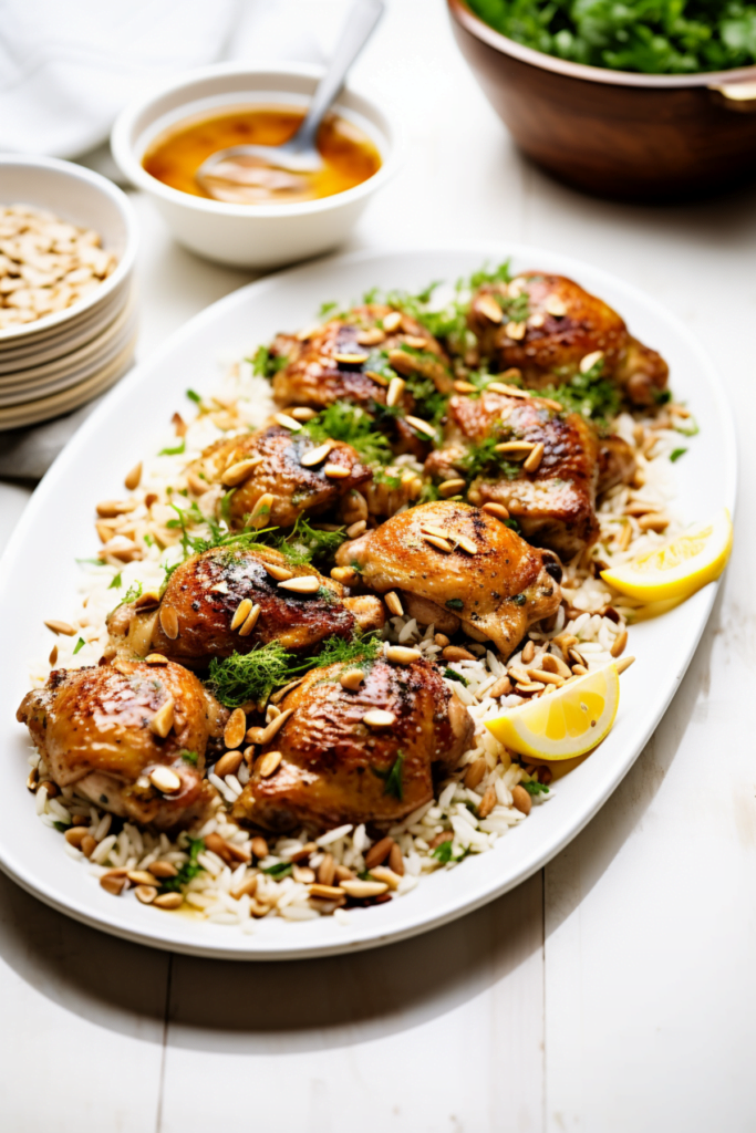 Lebanese Chicken and Rice with Cinnamon and Nuts (Riz a Djej) - Cooking ...