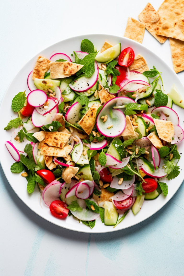 Lebanese Fattoush with Sumac and Pomegranate Dressing - Cooking ...