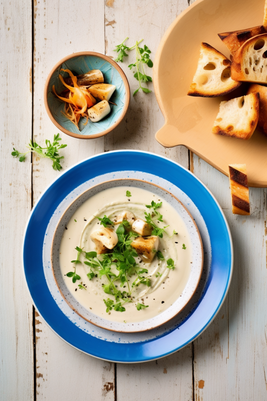 Menorcan Creamy Garlic Soup with Sourdough Croutons - Cooking Mediterranean