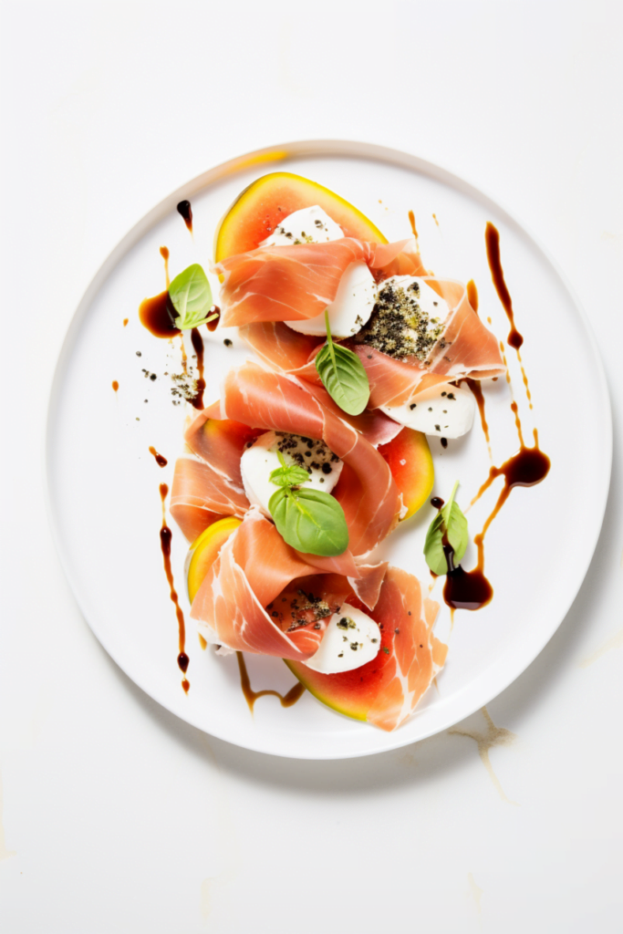 Prosciutto and Melon with Balsamic Reduction - Cooking Mediterranean