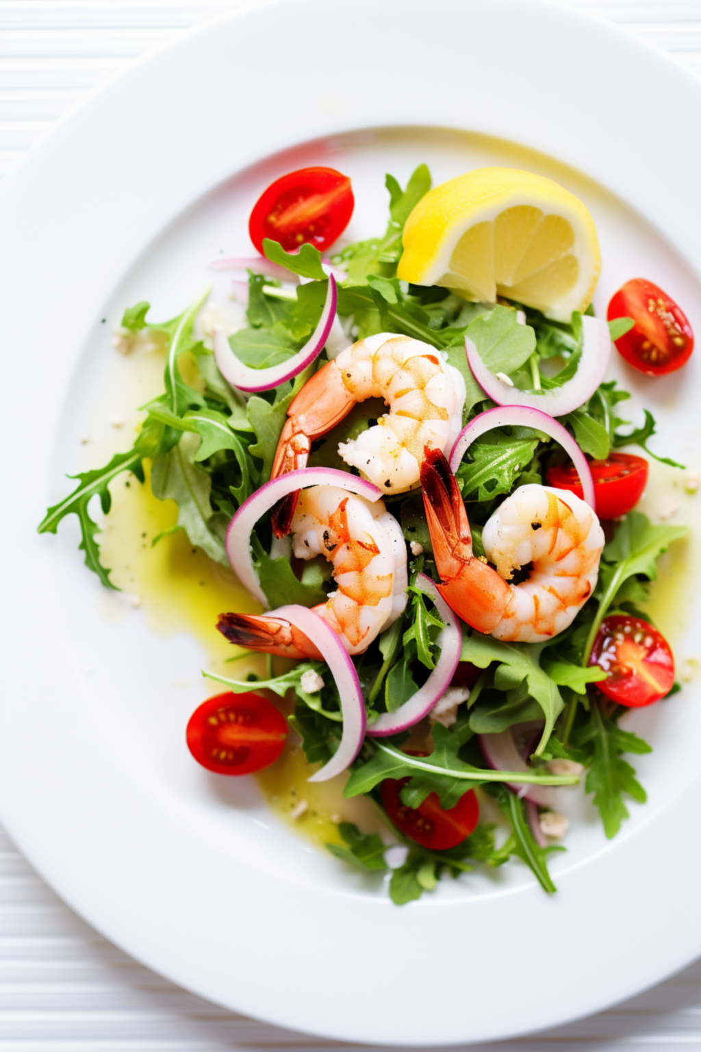 Shrimp and Arugula Salad with Lemon and Olive Oil - Cooking Mediterranean