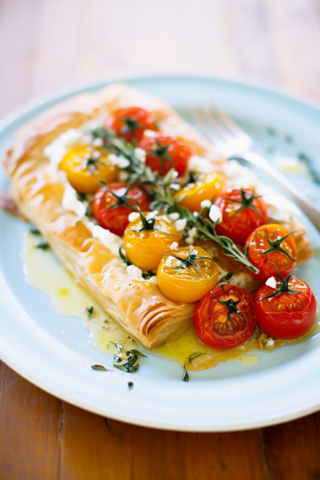 Tomato and Goat Cheese Tart with Thyme - Cooking Mediterranean