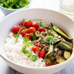 Lebanese Okra and Tomato Stew (Bamieh) with Brown Rice - Cooking ...