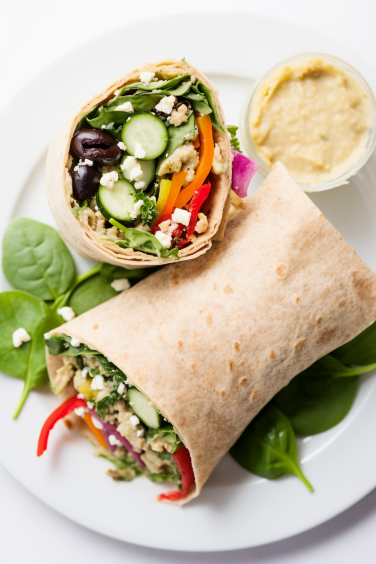Mediterranean Veggie and Hummus Wrap - Cooking Mediterranean