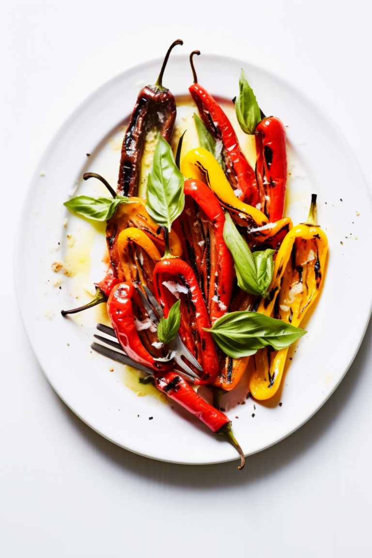Neapolitan Grilled Peppers with Garlic and Basil - Cooking Mediterranean