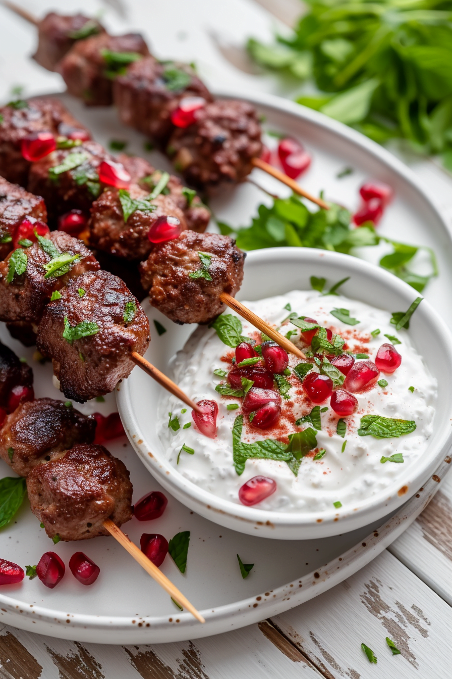 Turkish Lamb Koftas with Pomegranate Glaze and Mint Yogurt - Cooking ...